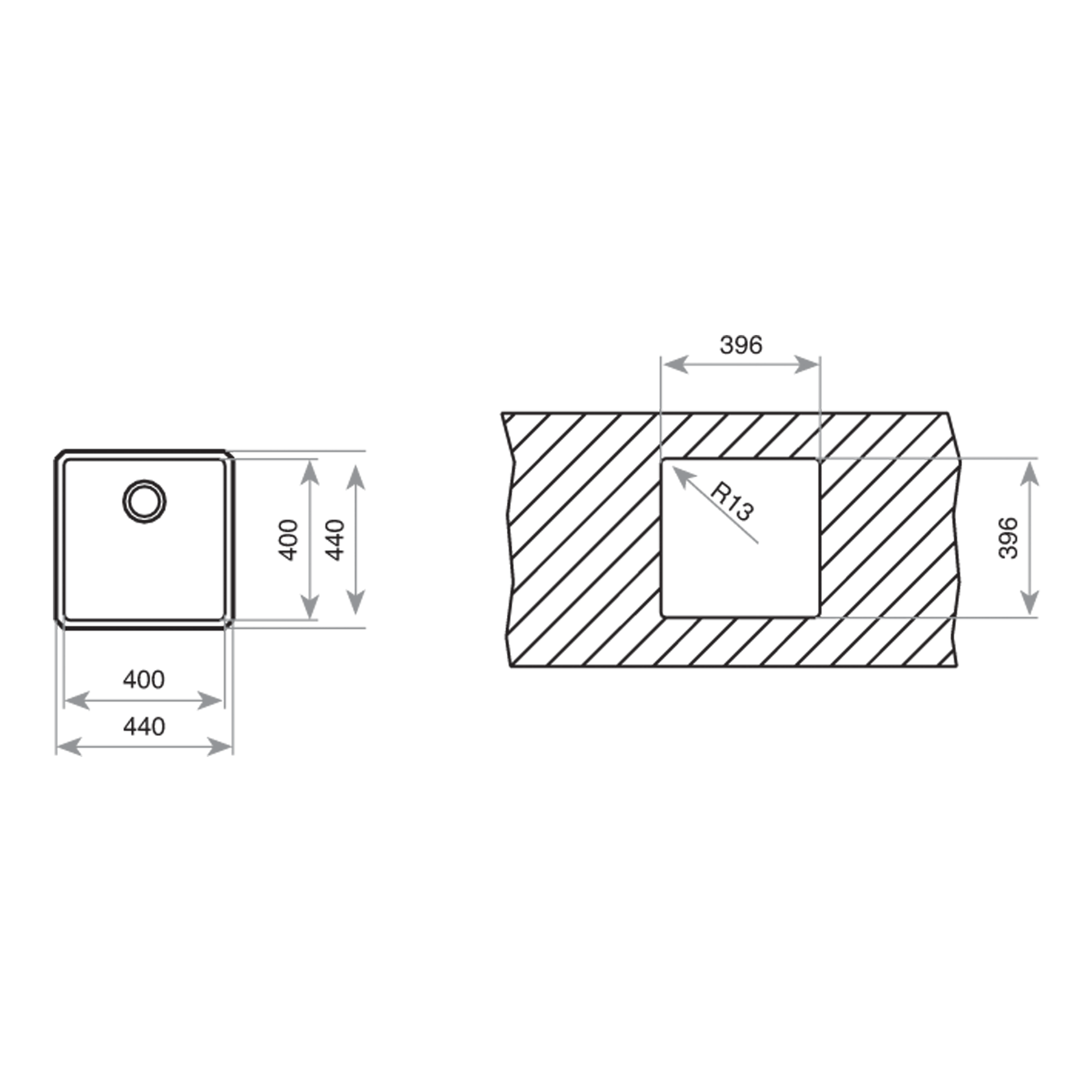 Tarja / Fregadero Teka BE LINEA RS15 40.40 para Submontar de 44 cm (17 ...